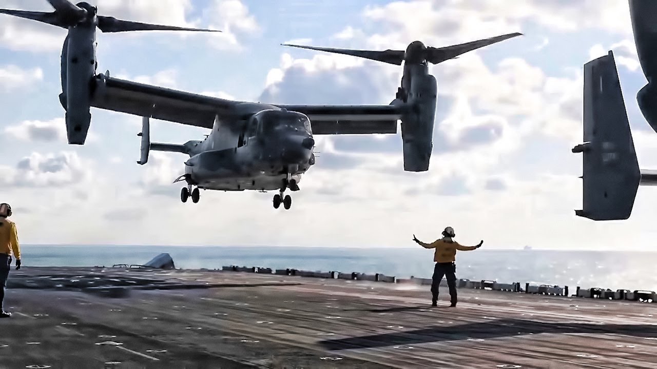 VIDEO: US Air Force CV-22B Osprey Landings on USS Wasp in East China ...