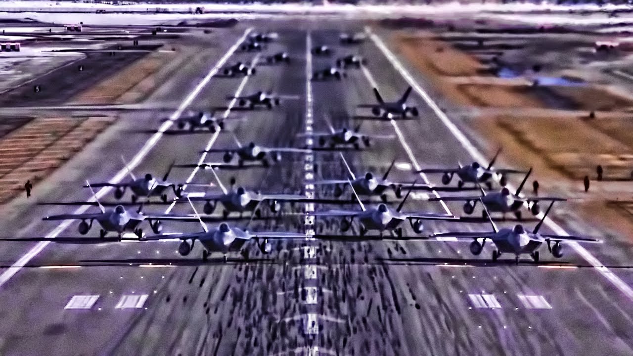 VIDEO: F-22 Raptor “Elephant Walk” at Elmendorf – Military Aviation Review